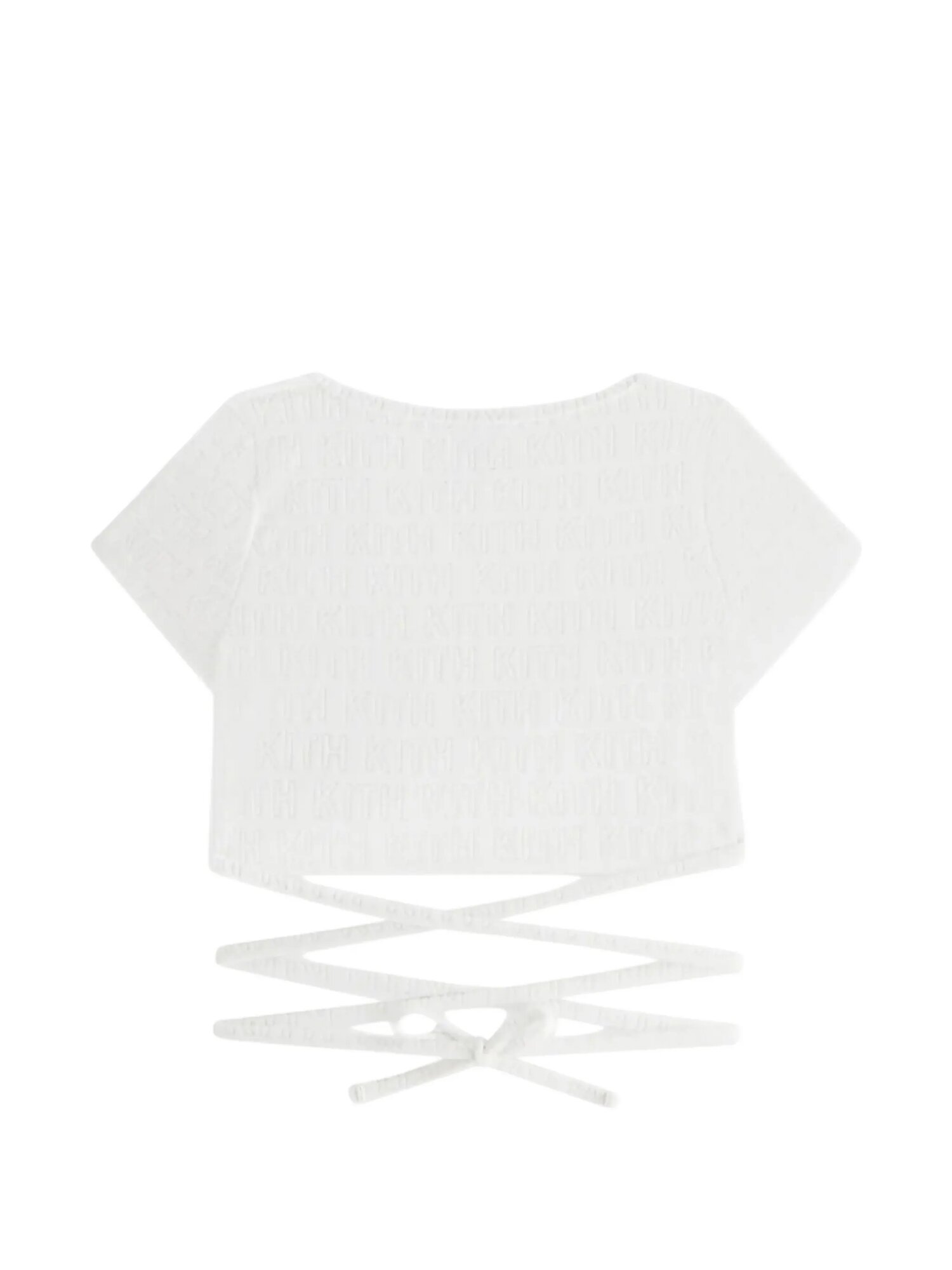 Топ KITH Monogram wrap top, размер 46, бежевый/белый — фото 1