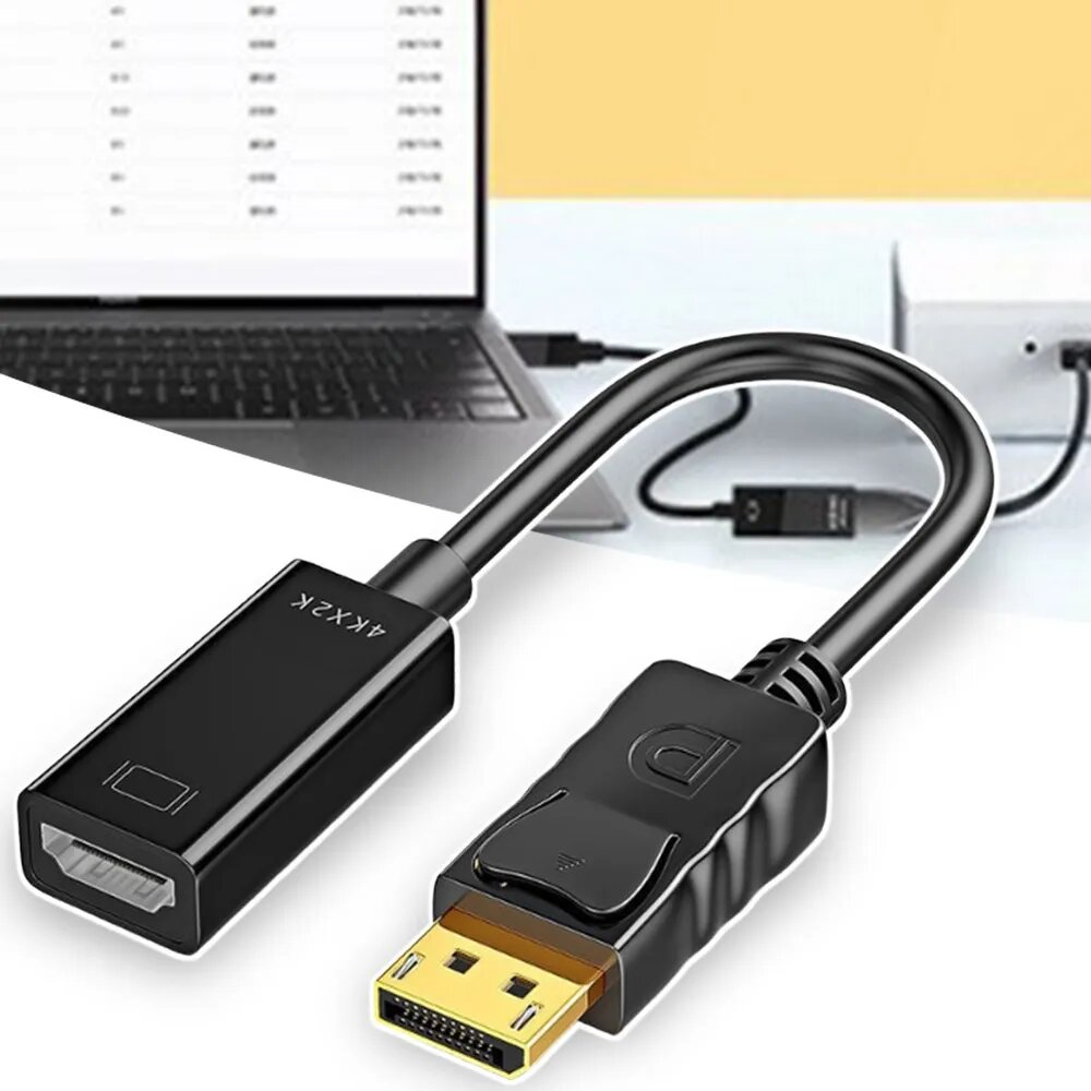 Видеокабель DisplayPort/HDMI, 0.25 м, черный