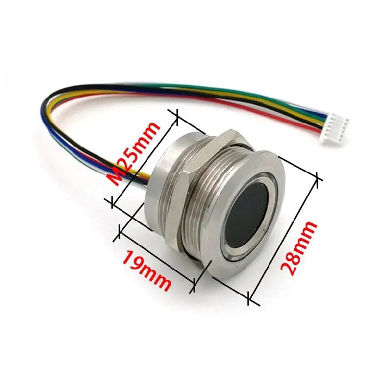 R503 Круглый круглый кольцевой RGB-индикатор Светодиодное управление DC3.3V MX1.0-6Pin Емкостный модуль сканера отпечатков пальцев Сенсорный сканер, 15 мм