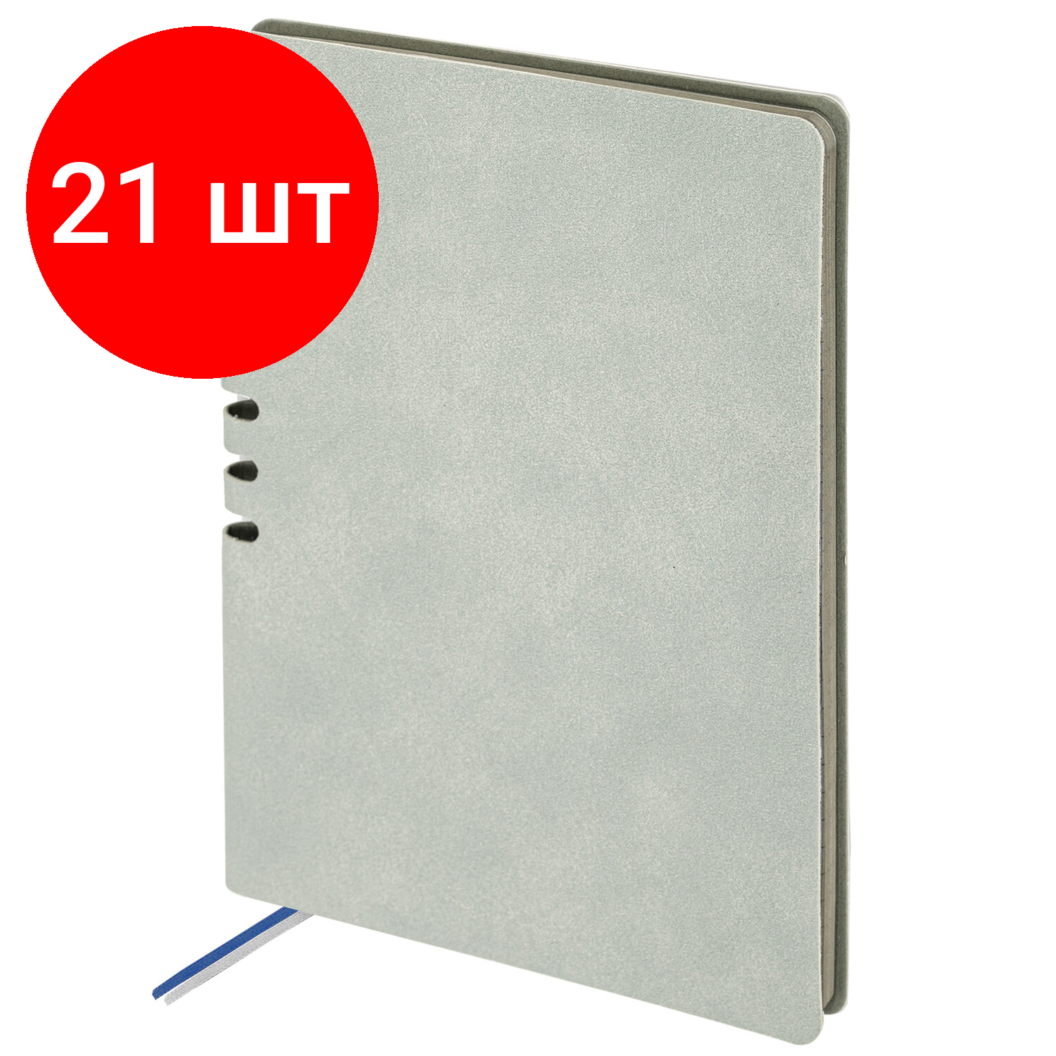 Комплект 21 шт, Блокнот А5 (140х200 мм), BRAUBERG "NEBRASKA", под кожу, 80 л, линия, серый, 113410