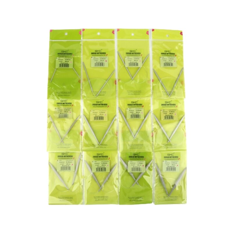 Набор из 12 частей, сплетенная своими руками алюминиевая кольцевая игла для вязания крючком-набор из 12 частей кольцевой иглы 40см