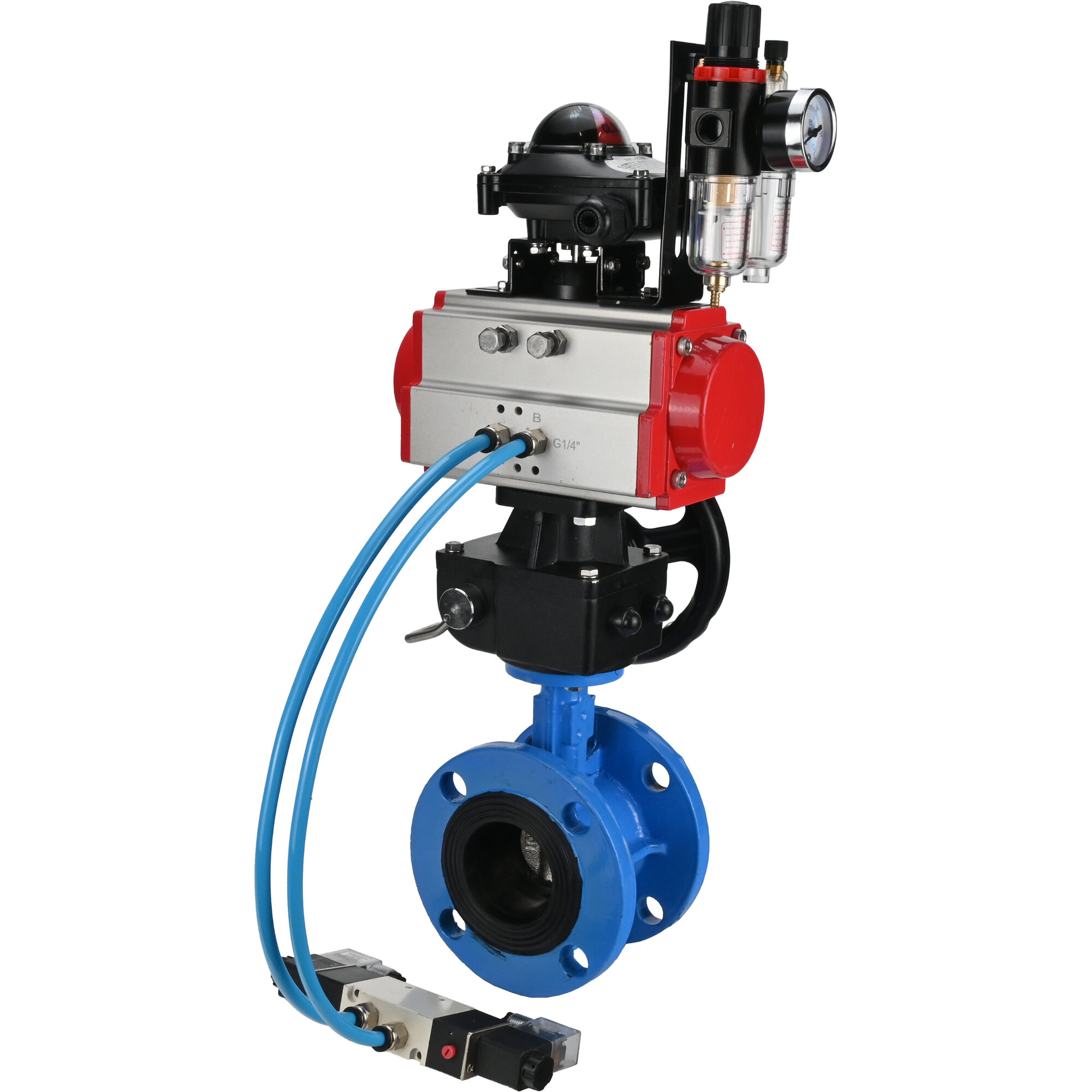 Затвор DN.ru GGG40-GGG40-EPDM-2W-F-H Ду100 Ру16, с пн. прив DA-105, пн. расп PND1-T10 NAMUR, РД HDM-1, БКВ LSB-210, БПВ