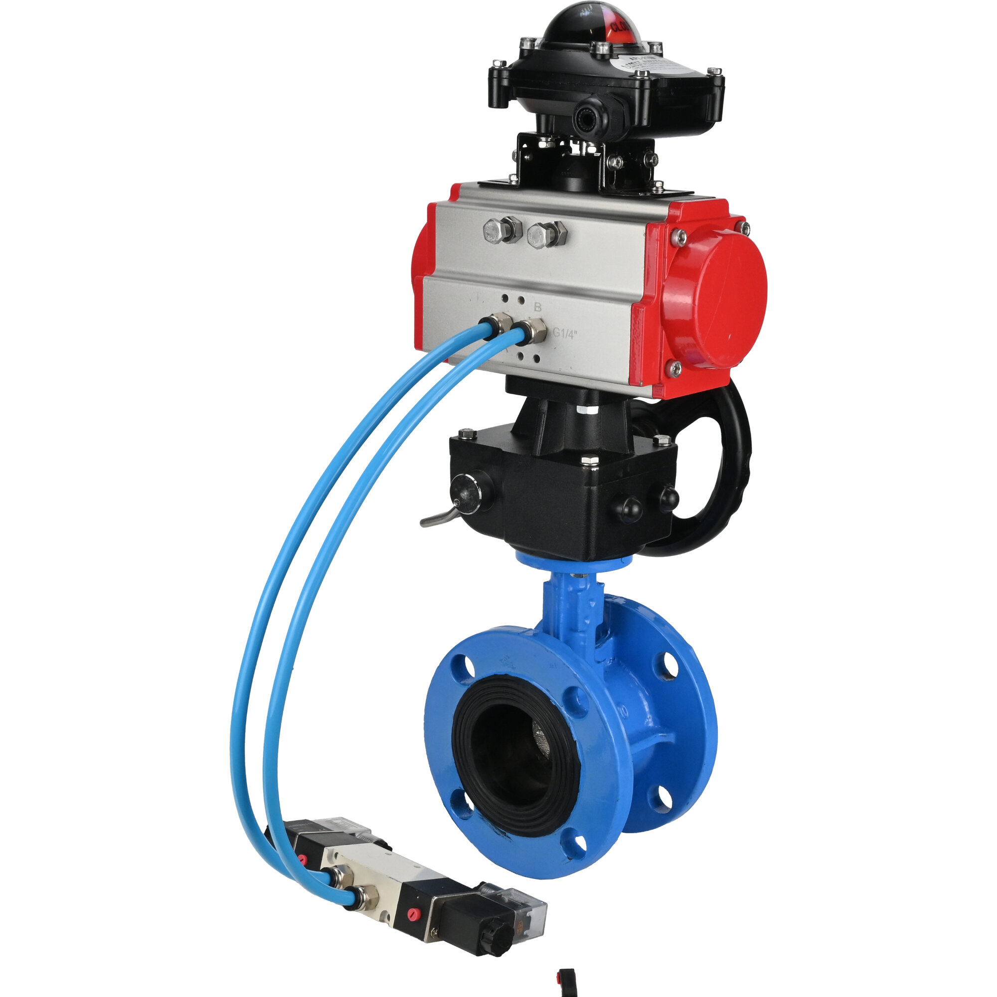 Затвор DN.ru GGG40-GGG40-EPDM-2W-F-H Ду50 Ру16, с пн. приводом DA-105, пн. распред. PND1-T08 NAMUR, РД HDM-1 и БКВ LSB-210