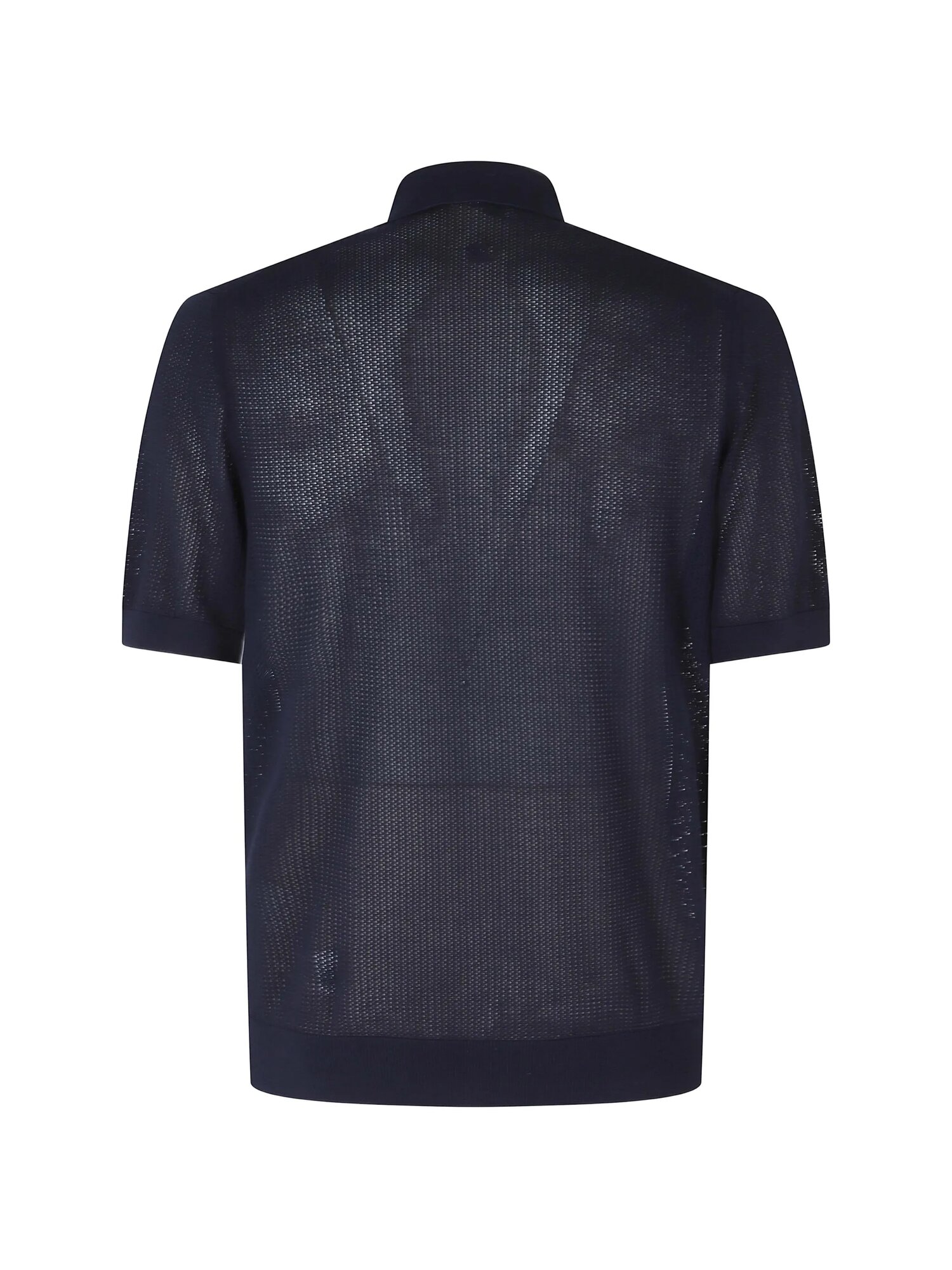 Рубашка Gran Sasso Open-knit button-down polo shirt, размер 50, blue — фото 1