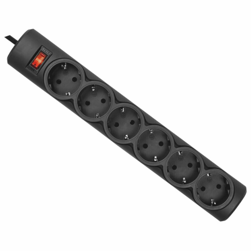 Сетевой фильтр DEFENDER DFS 155, 6 розеток, 5 м, черный, 99496, 513815