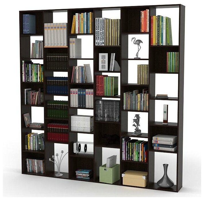 Стеллаж-перегородка для зонирования комнаты Магмебель Норд-67 венге