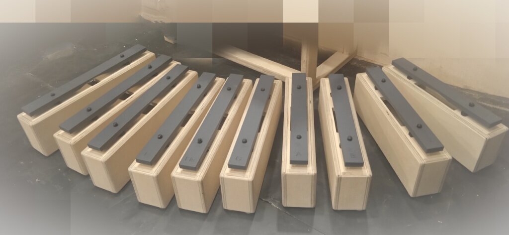 SCBA-Set10 Чайм-бары альт (Разборный металлофон с резон-ми пластинами),8 нот+2 полутона, Sinkopa