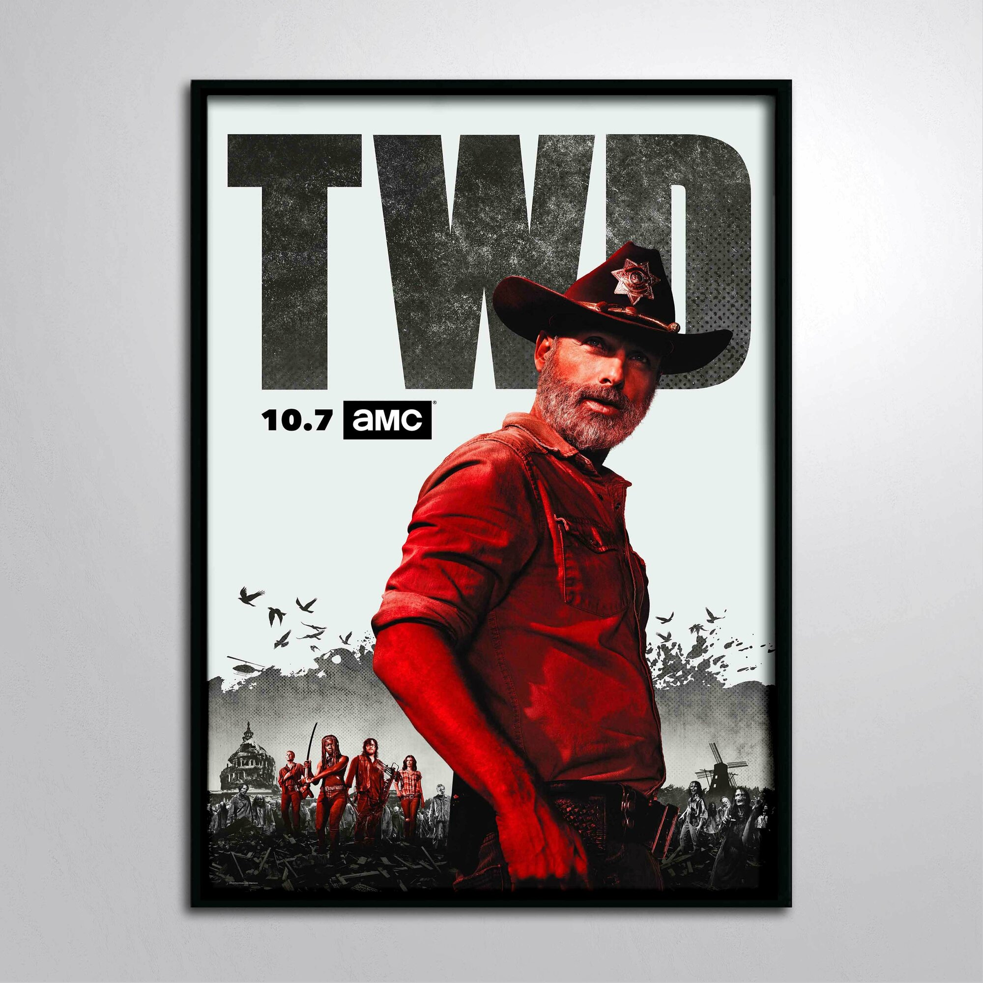 Постер без рамы/Ходячие мертвецы Рик The Walking Dead