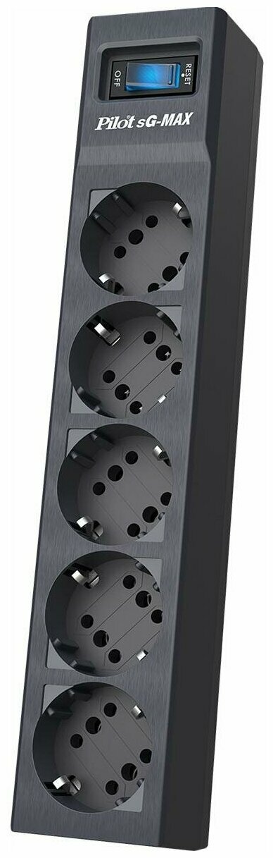 ZIS Сетевой фильтр на 6 розеток ZIS Pilot S-Max, темно-серый (7.0м) (ret)