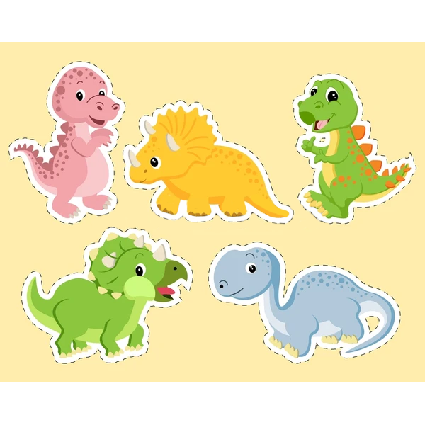 Наклейки стикеры Милашные динозавры