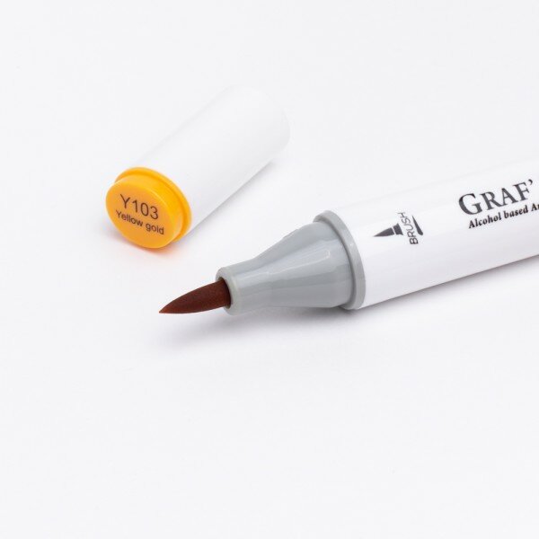 Маркер спиртовой Малевичъ GrafArt Brush, Золотистый Y103