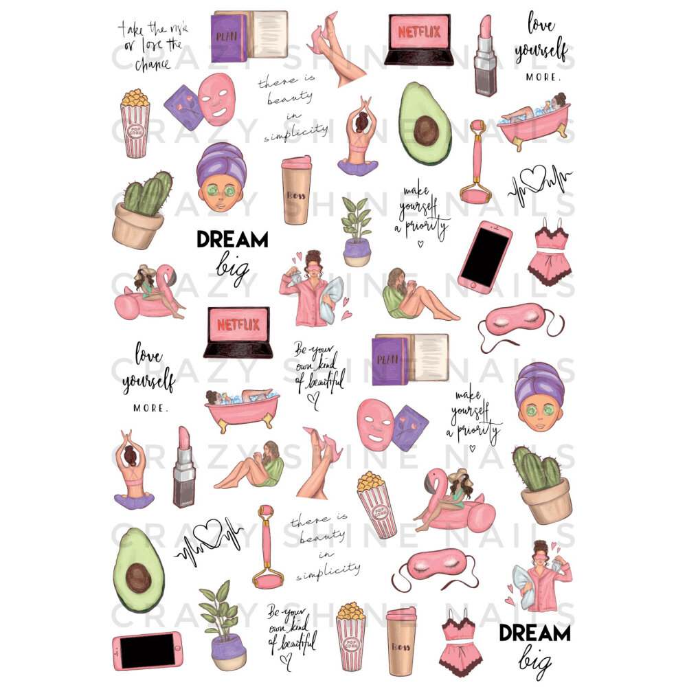 Слайдер-дизайн Crazy Shine Nails mini №1165 Доброе утро