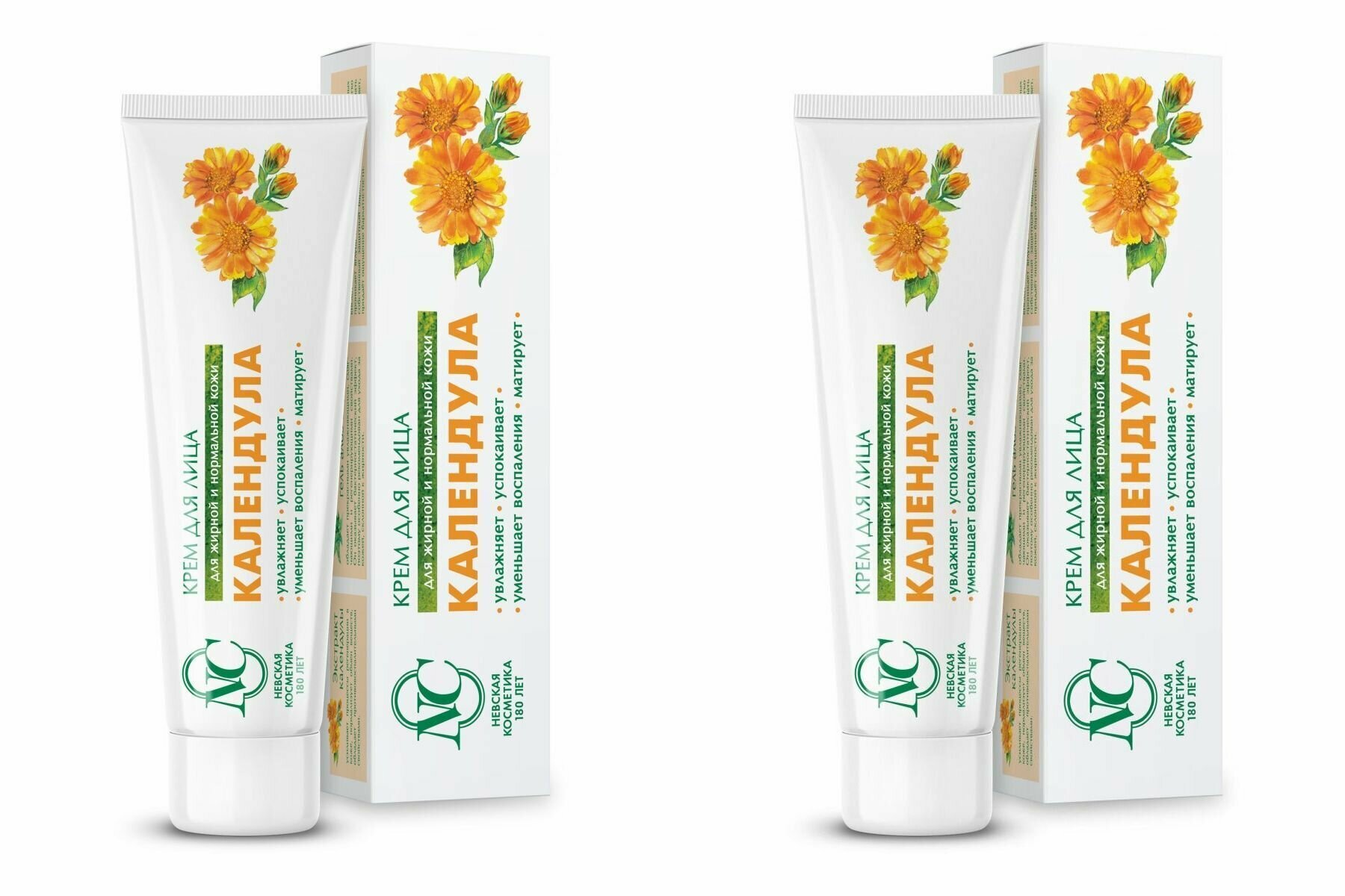 Невская Косметика Крем для лица Календула, 40 мл, 2 штуки