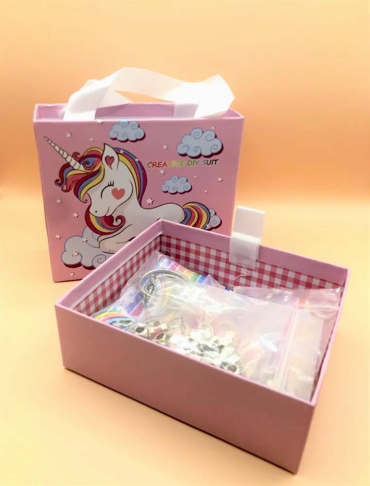 Подарочный набор для девочки, изготовления браслетов с сумкой DS23-4