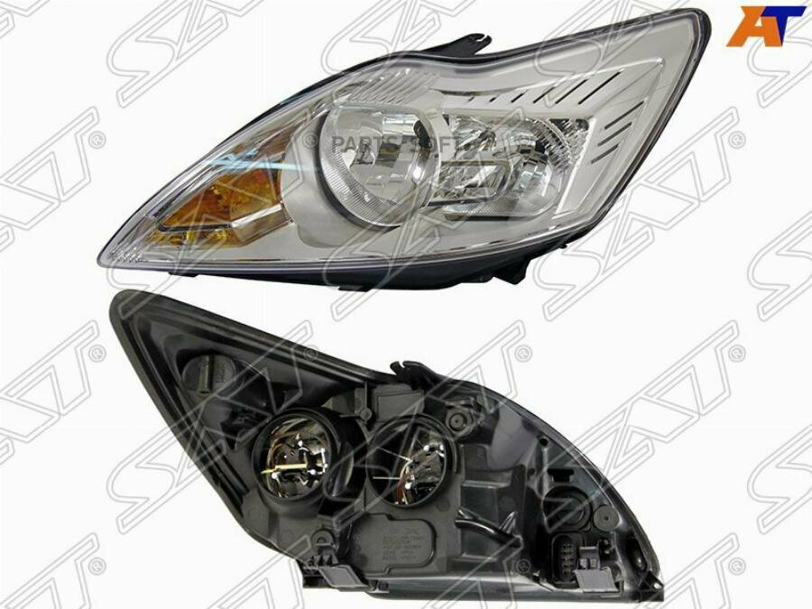 Фара Ford Focus 07-11 (Слева/ Галоген/ С электрокорректором) SAT ST-431-1181LMLDEM1 | цена за 1 шт