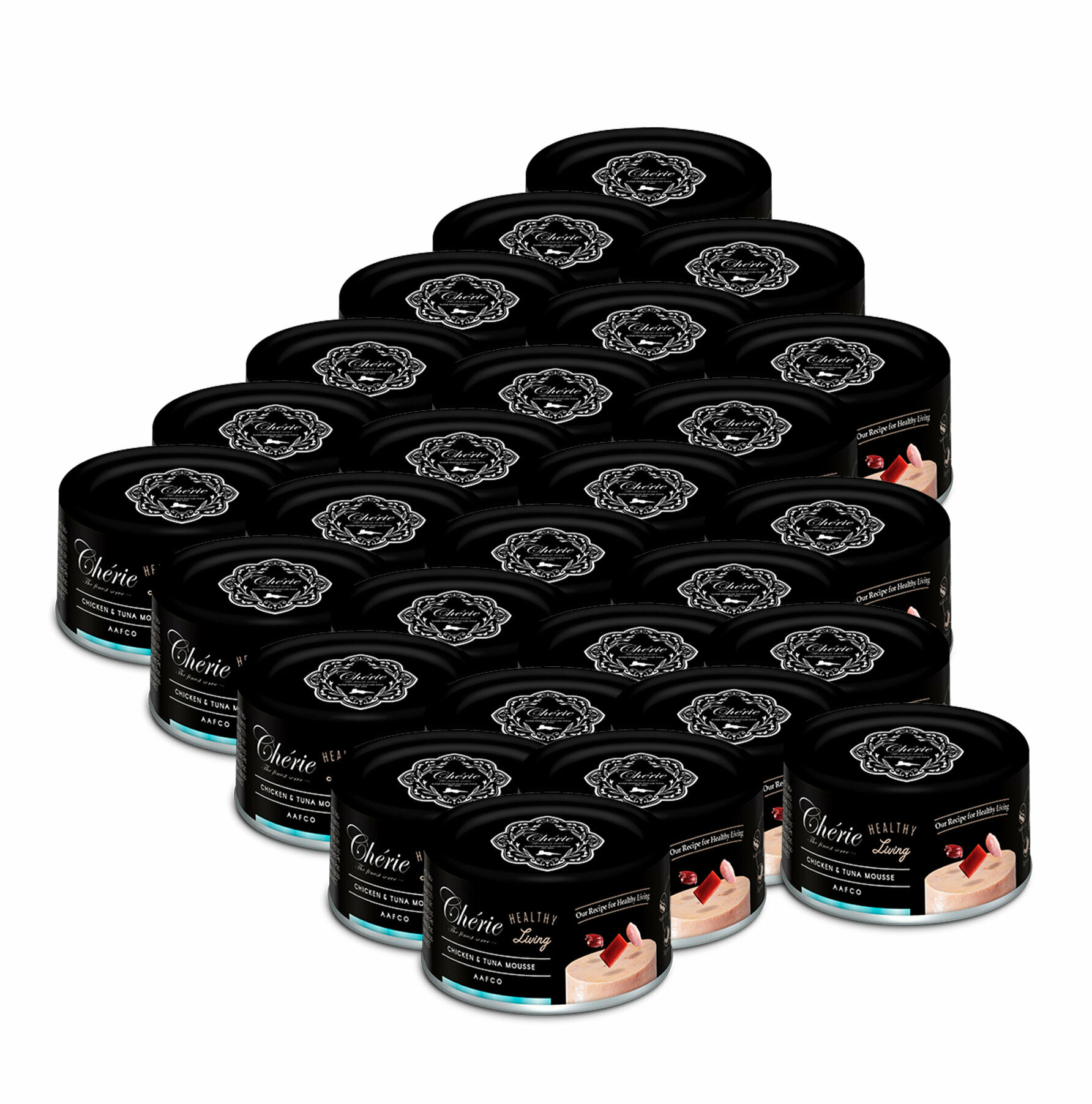 Pettric Cherie Healthy Living влажный корм для взрослых кошек мусс из курицы и тунца, в консервах - 80 г x 28 шт.