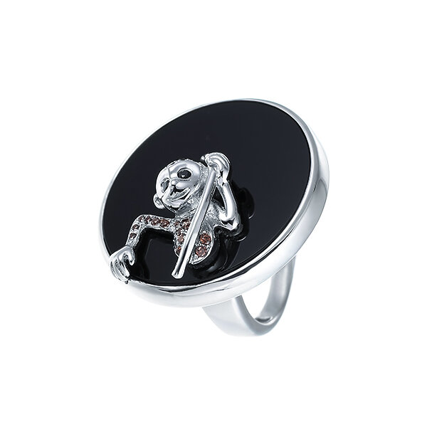 Кольцо, серебро, 925 проба, оникс