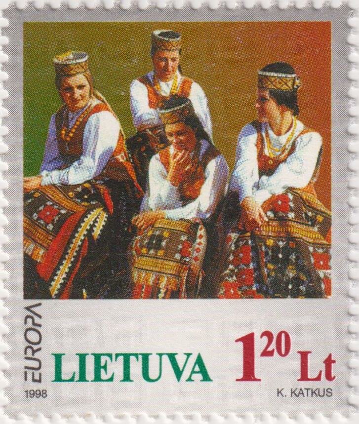 Почтовые марки Литва 1998г. "Фестивали и национальные праздники" Праздники, Танцы MNH