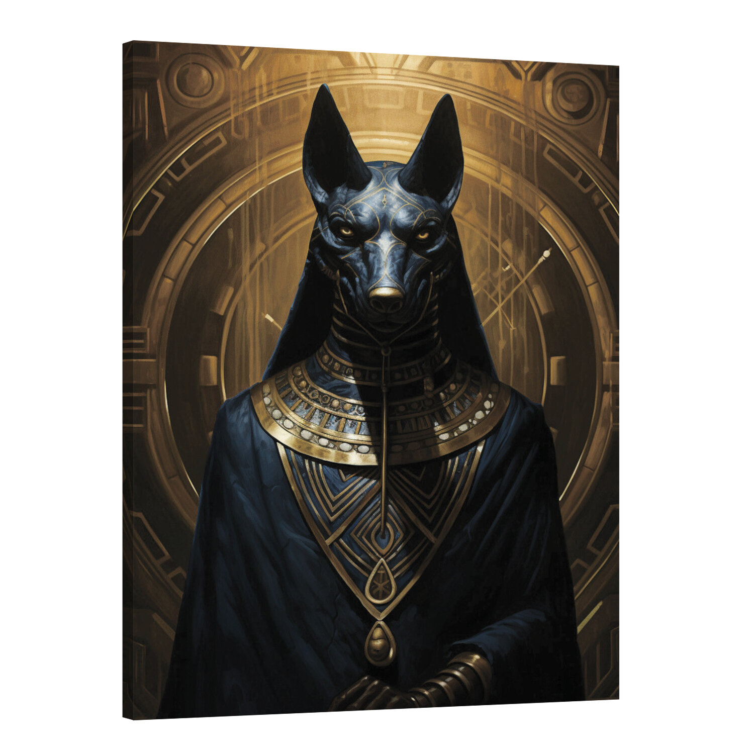 Интерьерная картина 50х70 "Анубис: хранитель забытых древних мистерий"