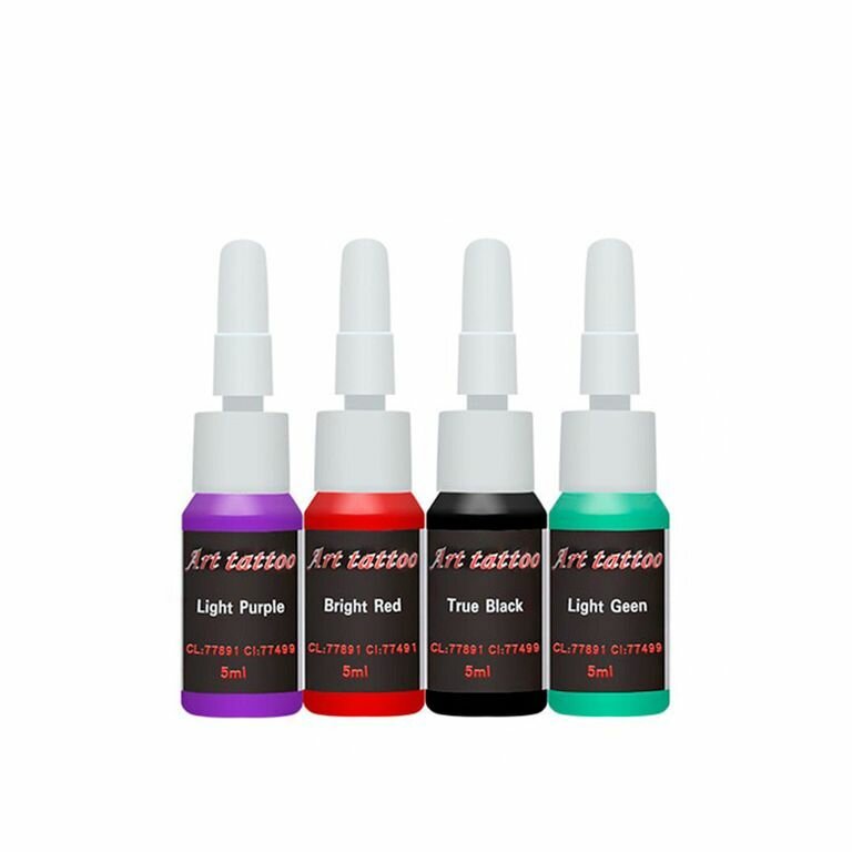 Набор тату краски DragonHawk Colors 4 цвета по 5 мл.