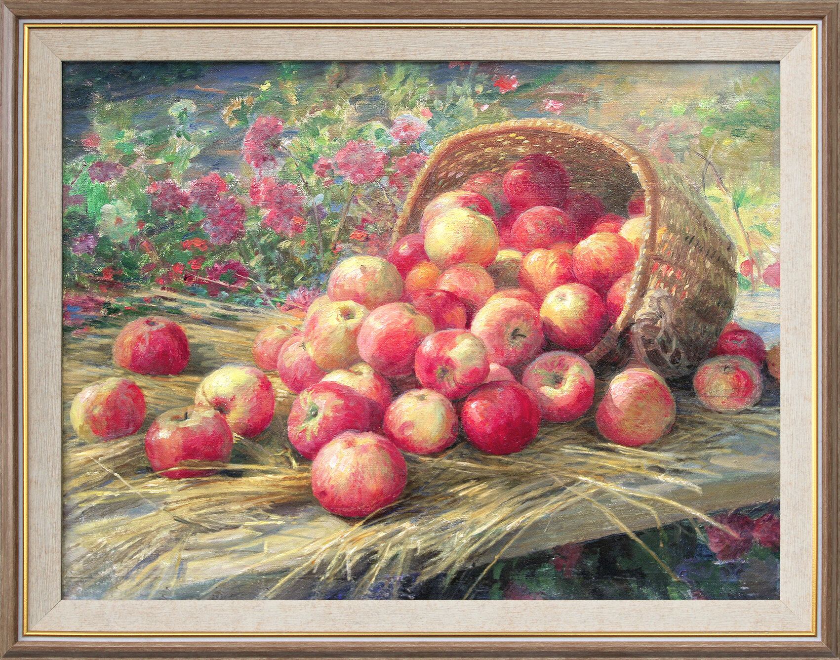 Репродукция картины Ф. В. Сычков "Алма-атинские яблоки" 49х39