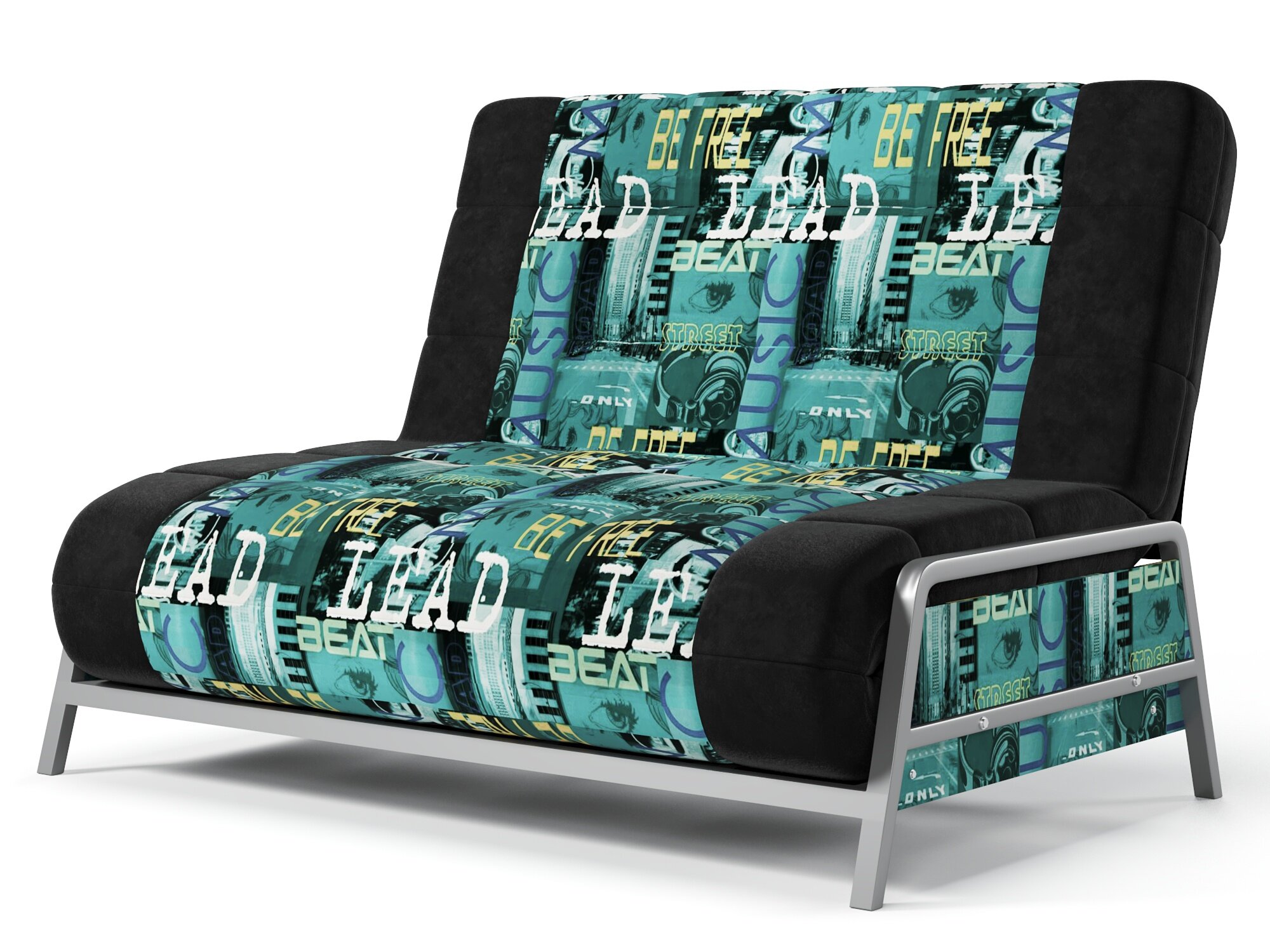 Диван-тахта-шезлонг Acrobattico 120 City Prints Music 2 (125х85х95, СМ 120х200)