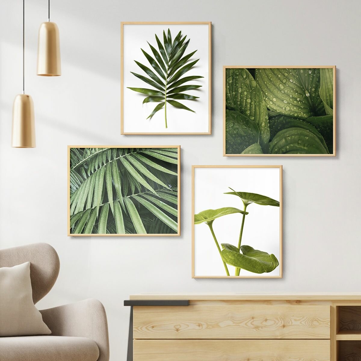 Набор постеров 4 шт "Растения" 40x50 плакат для интерьера, картина на стену