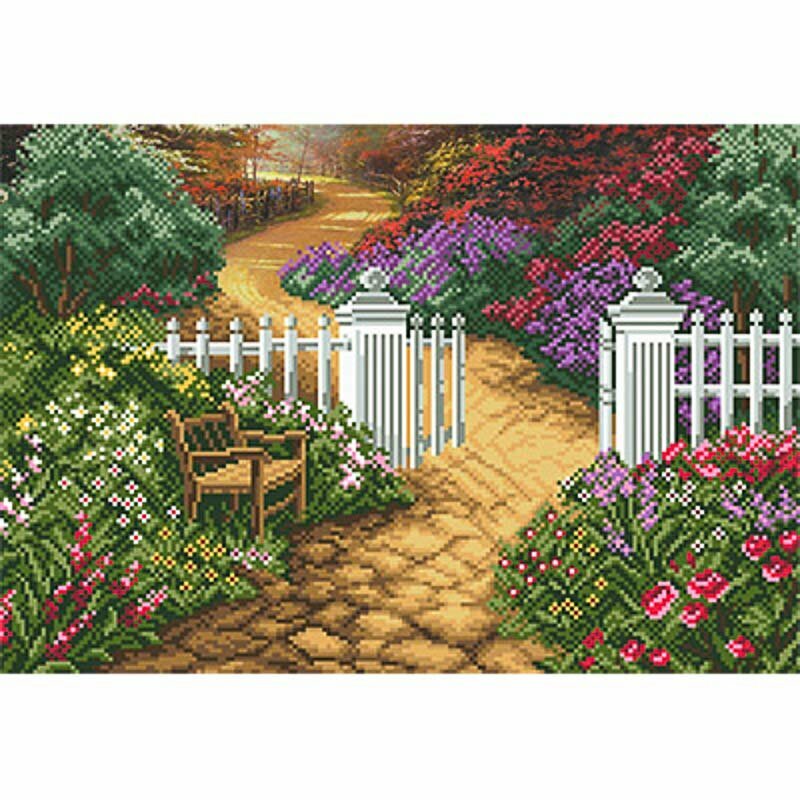 Ткань атлас с рисунком Матренин посад для вышивания бисером 37 см х 49 см 4144 Дорожка