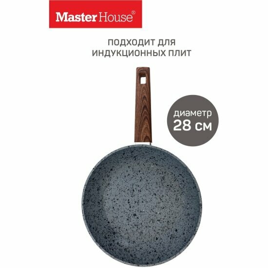Сковорода из кованого алюминия с антипригарным покрытием Master House Шеф Рафаэль 75261, 28см