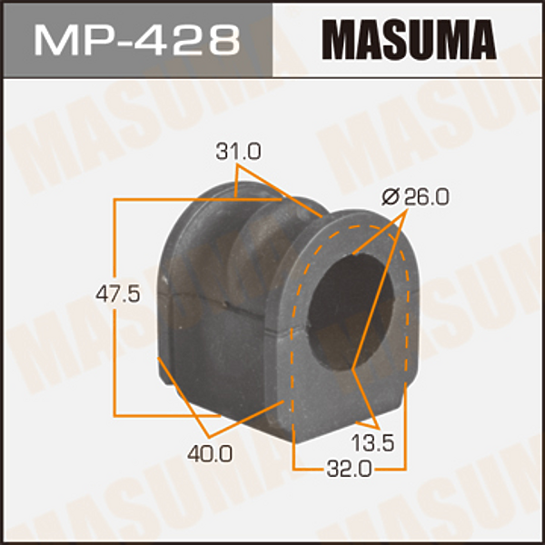 MASUMA MP-428 (5461265E00) втулка стабилизатора пер. bluebird u12, 13 4wd, avenir w10, ad, windgroad . y10 (Комплект 2 штуки)