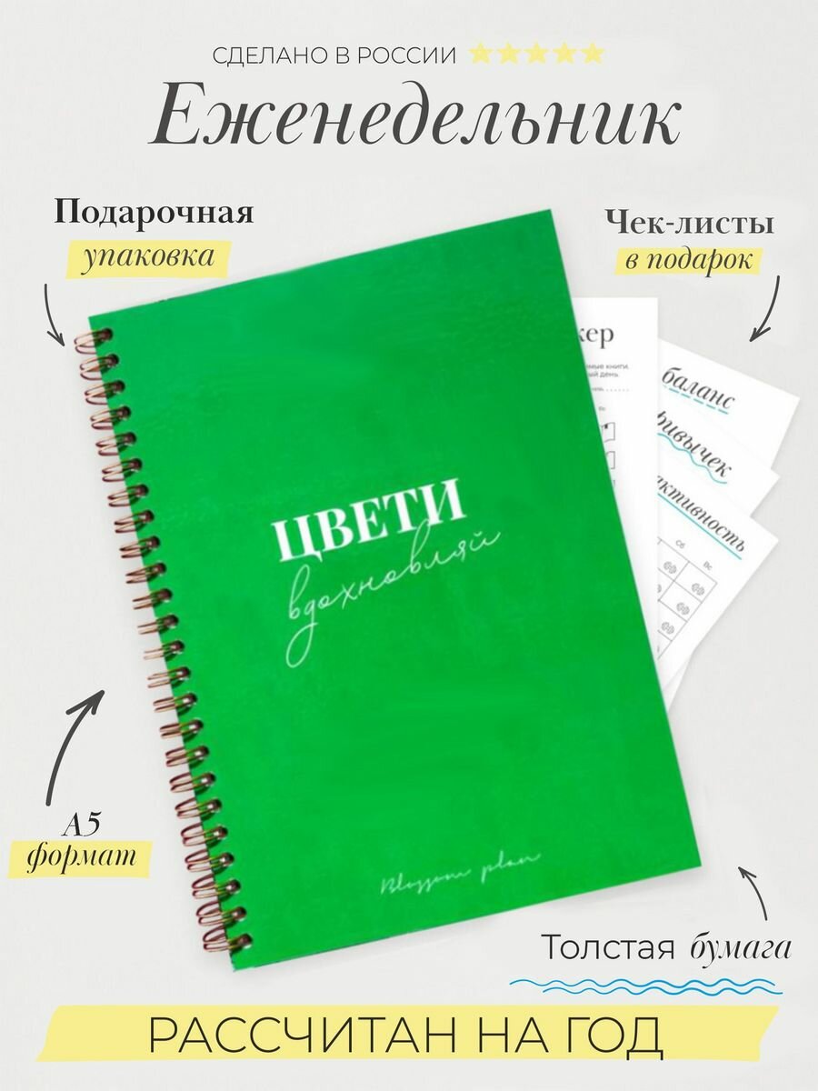 Ежедневник 2024 Планер на год Еженедельник А5 недатированный