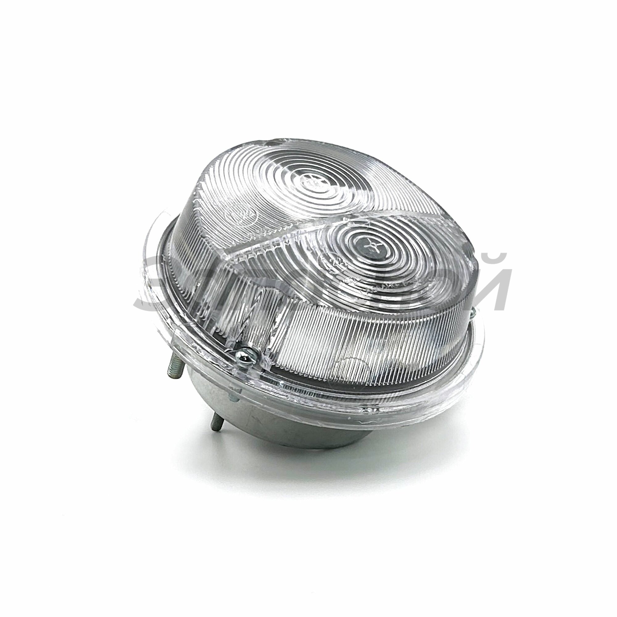 Фонарь передний габариты/повороты (белый, металлический корпус) для а/м ГАЗ-53, 3307, УАЗ - арт. ПФ130А-01