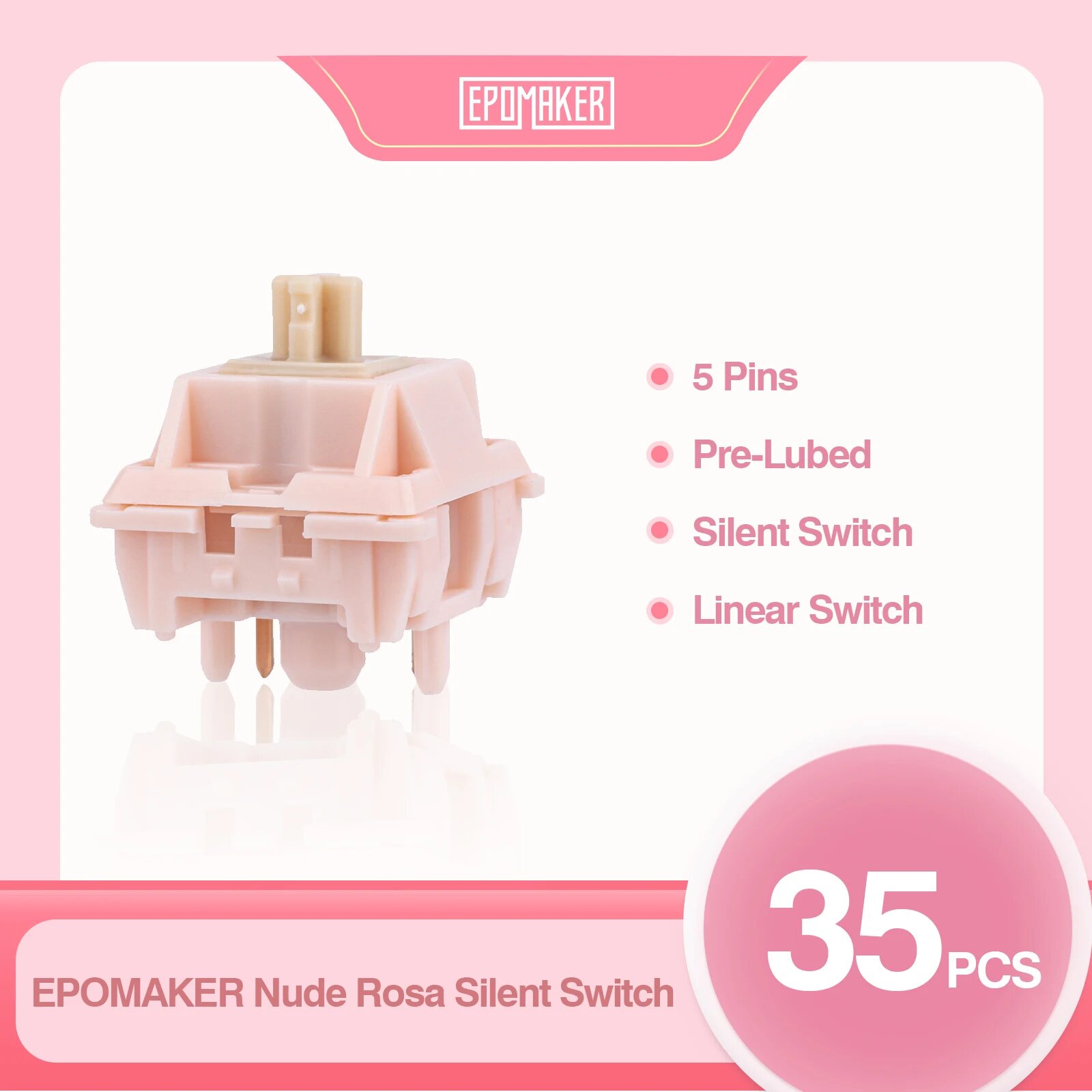 EPOMAKER Nude Rosa переключатели для механической клавиатуры