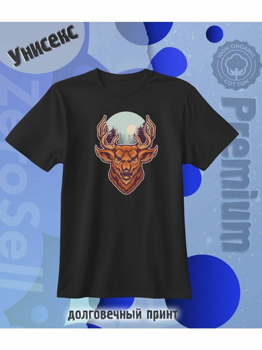 Футболка охота олень