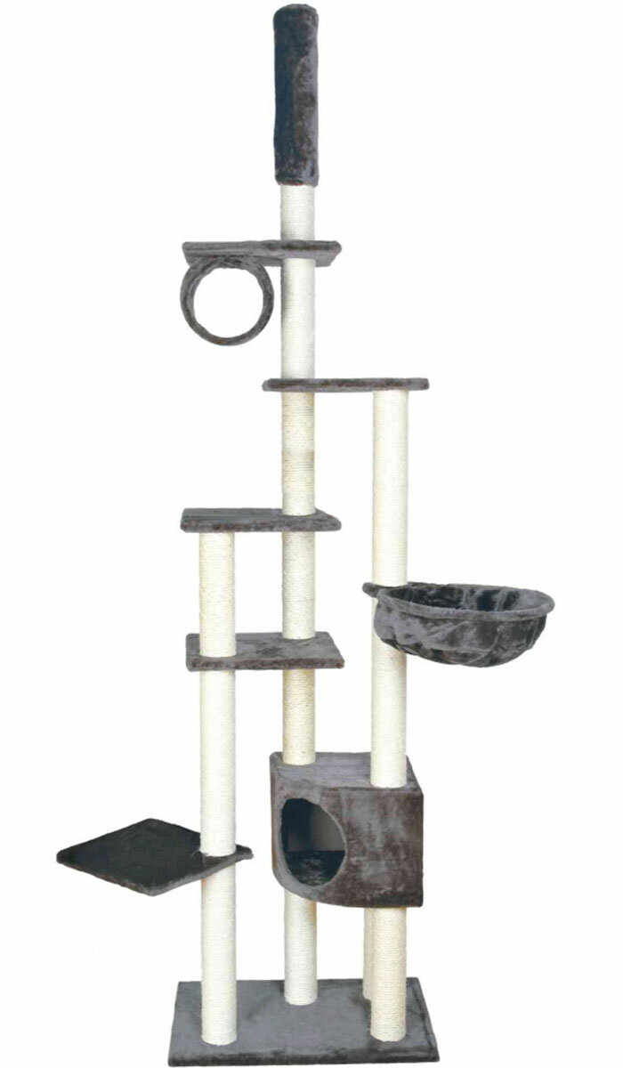 Домик когтеточка для кошек Trixie Madrid плюш серый 270 см NEW 1 шт