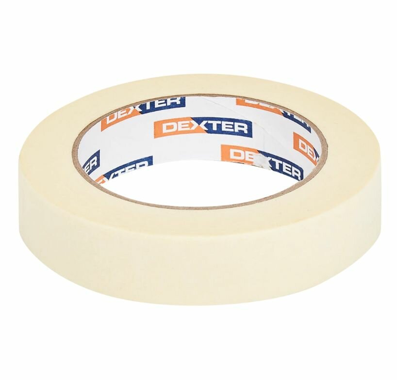 Малярная лента Dexter, для гладких поверхностей, односторонний клей, ширина 25мм, длина 50м