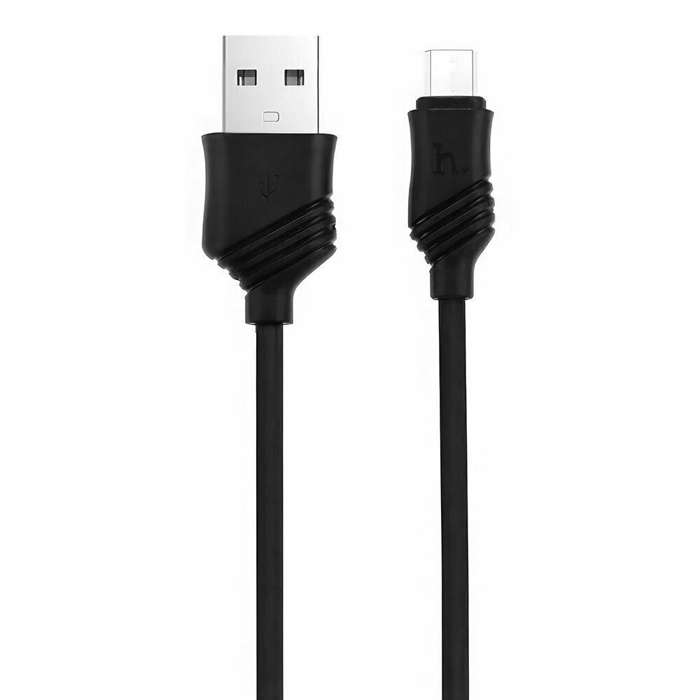 USB кабель HOCO X6 Khaki MicroUSB, 2.4А, 1м, PVC (черный)