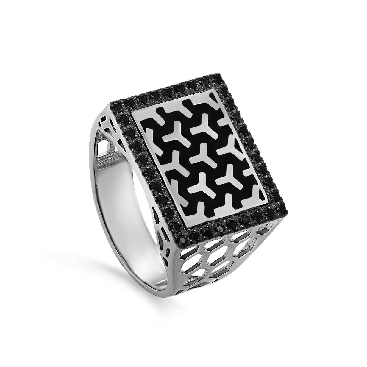 Кольцо, серебро, 925 проба, фианит