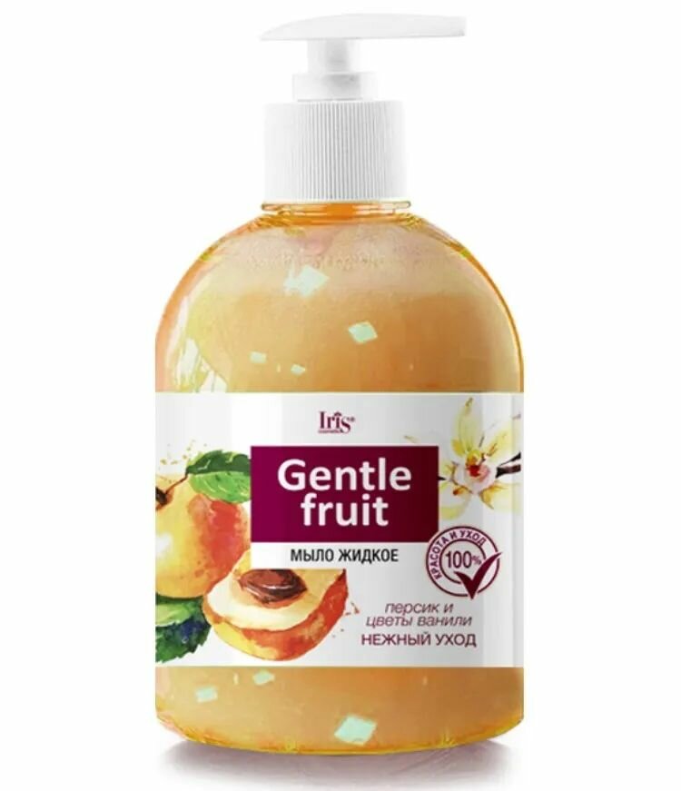 Iris cosmetic Жидкое мыло, Gentle Fruit, Персик и цветы Ванили, 500 мл
