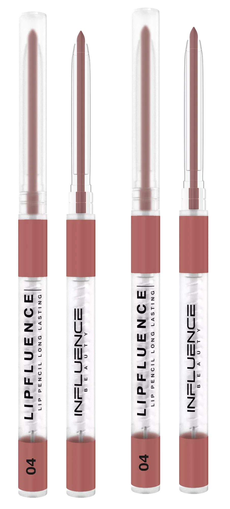 Карандаш для губ автоматический гелевый стойкий Influence Beauty Lipfluence т.04 2 шт