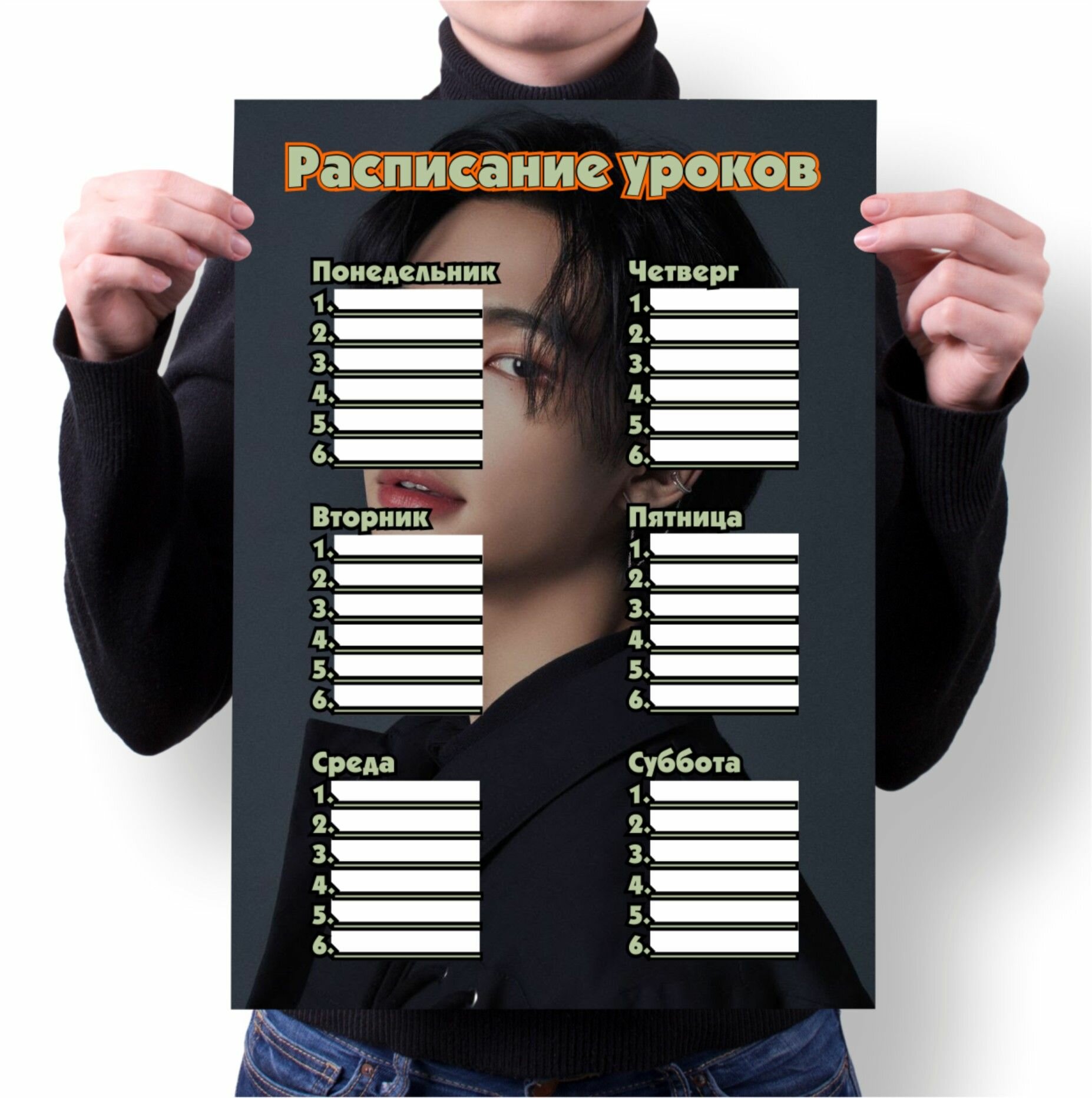 Расписание уроков формата А3 с принтом "Stray Kids"