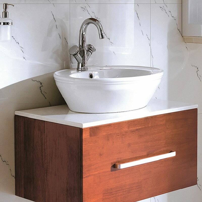 Раковина-чаша CeramaLux Lux Classic 60 3573 Белая Хром, овальная