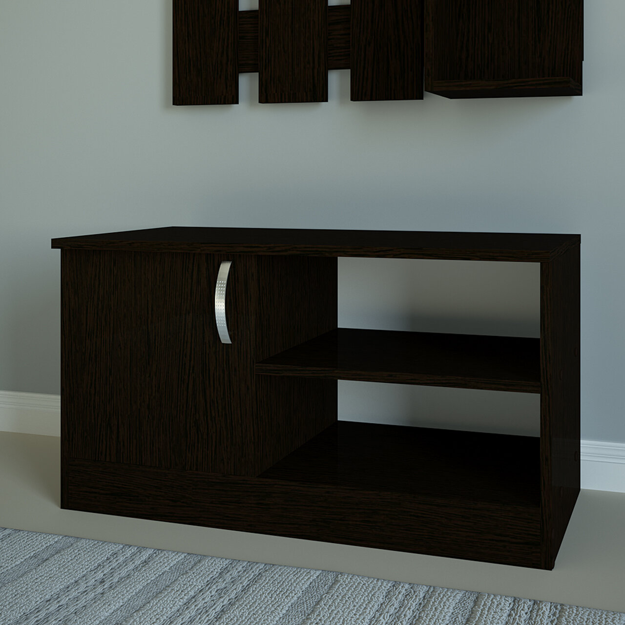 Обувница в прихожую 80 см цвет венге, тумба под обувь напольная HOOZi