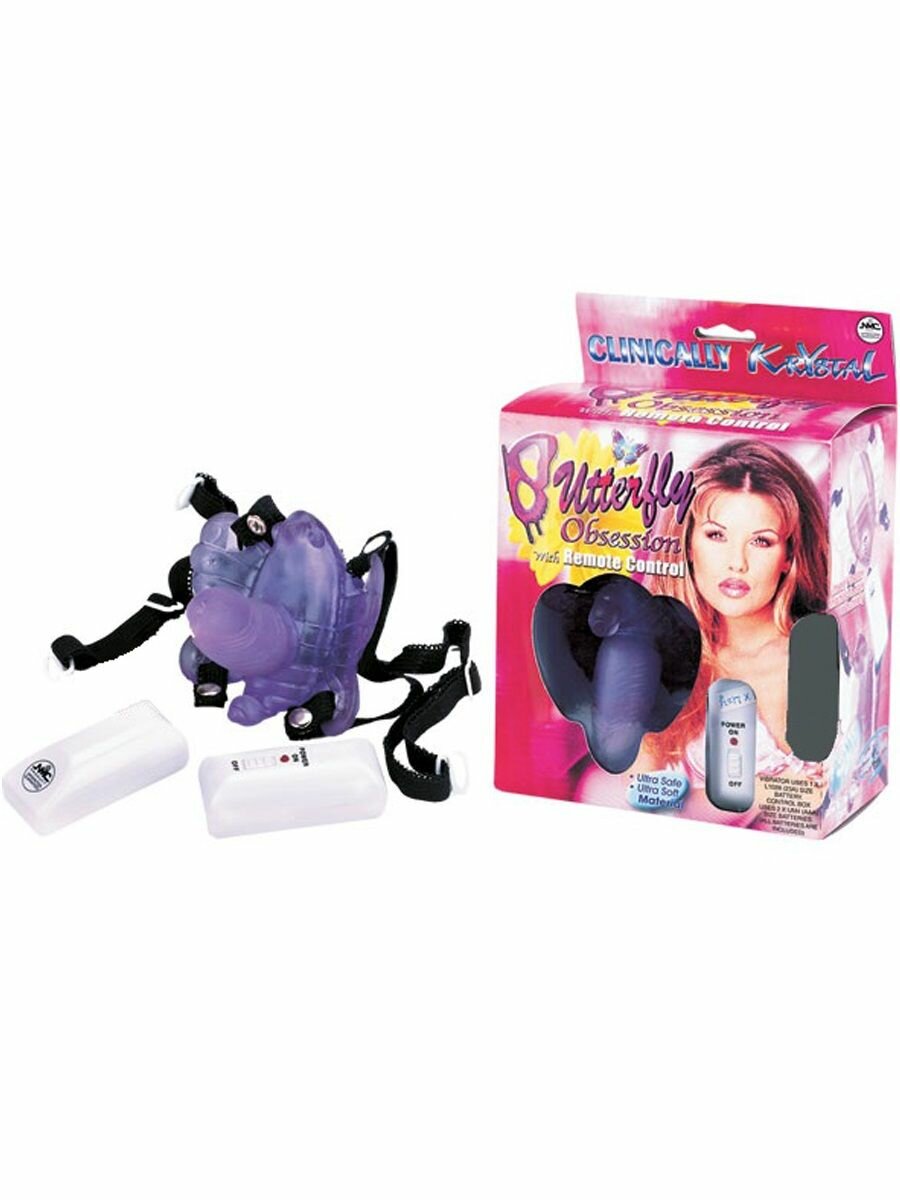 Женская вибробабочка с вагинальным проникновением на дистанционном управлении с креплением на поясе "BUTTERFLY POSSESSION" 6см