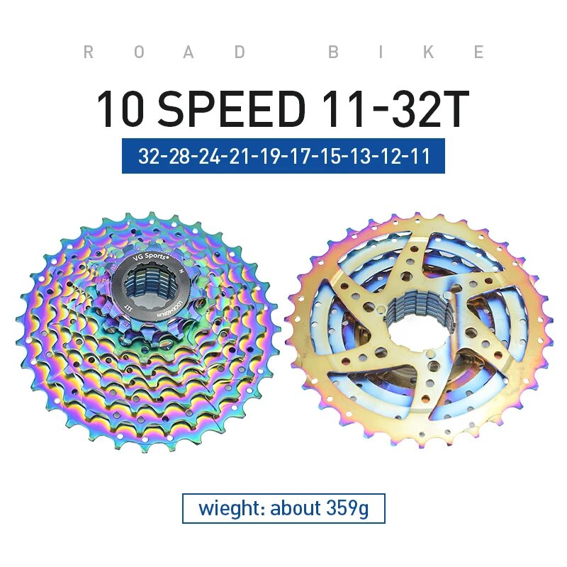 VG Sports кассета велосипедная 8 9 10 11 скоростей сталь никель-хромовое серебро 10s 32t rainbow x