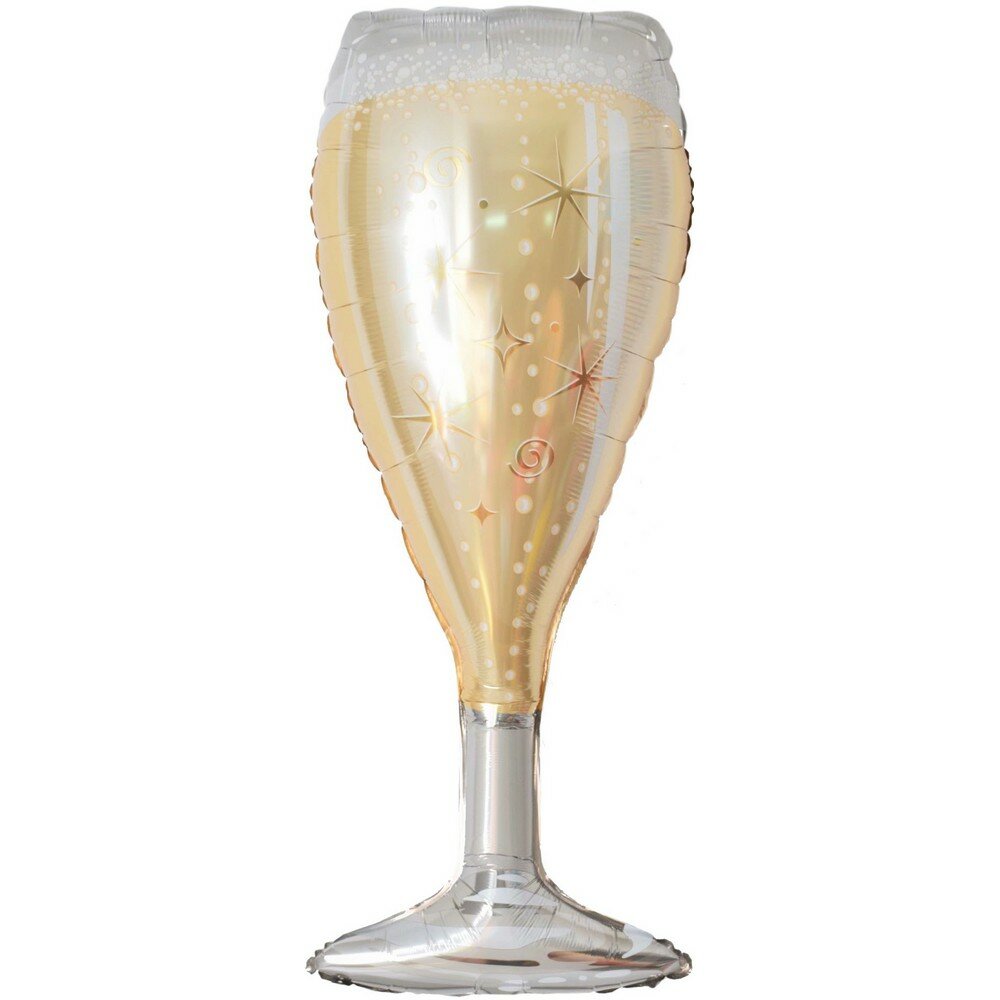 Фольгированная фигура с гелием - Бокал игристого (99 см)