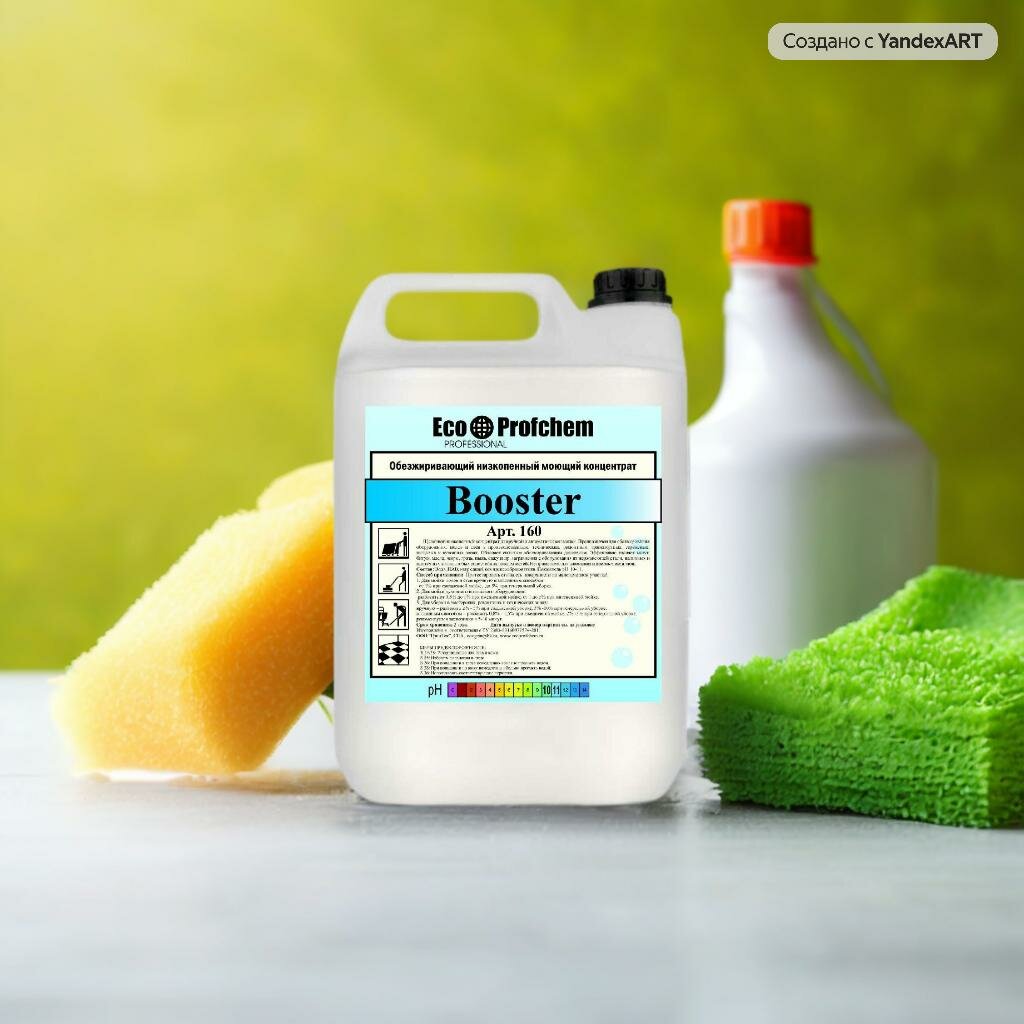 Индустриальный очиститель Экопрофхим "Booster", биоразлагаемый, без отдушек, для кафеля, каменных поверхностей, наливных полов, паркингов, складов