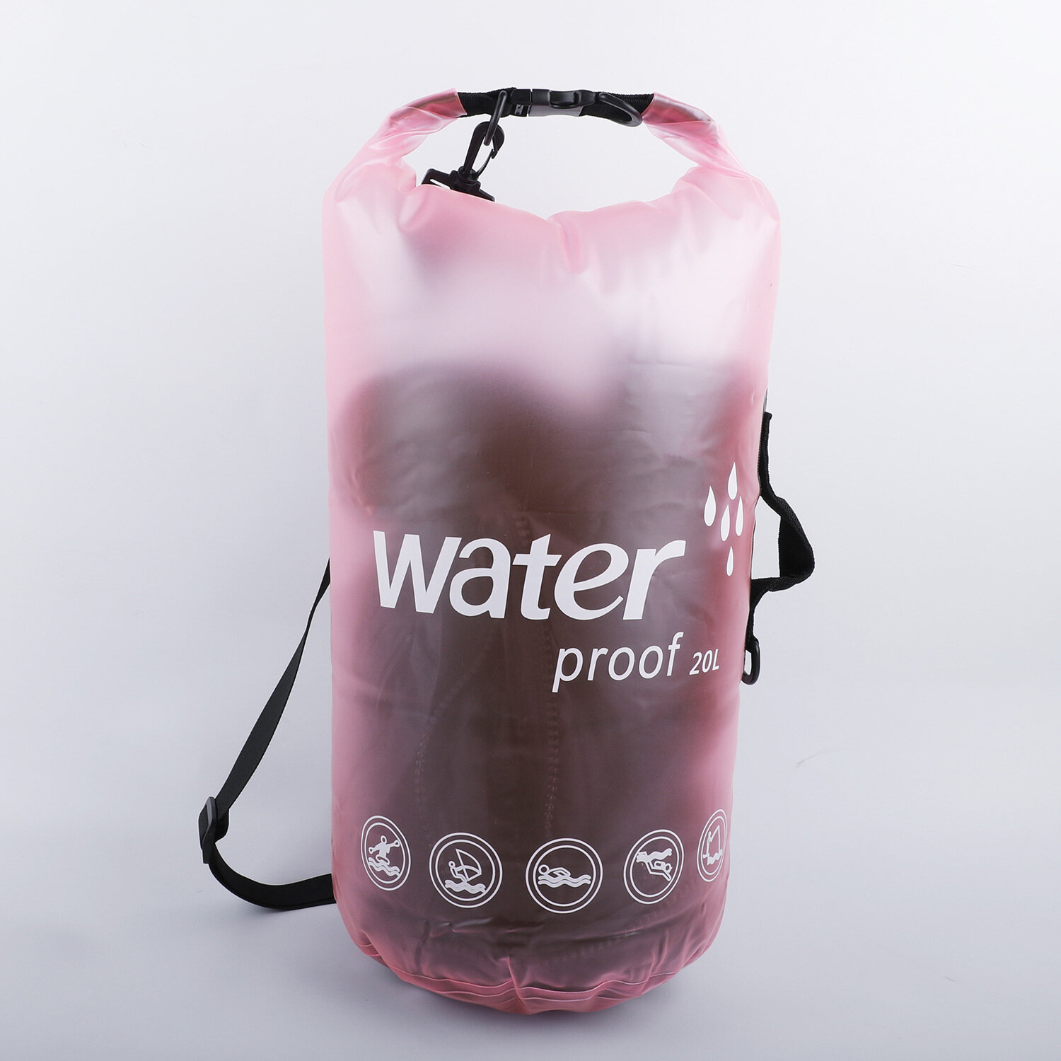 Водонепроницаемая сумка для рафтинга на одно плечо, ПВХ матовая водонепроницаемая сумка-ведро 10Л/20Л, полупрозрачная утолщенная сумка для плавания, водяная сумка