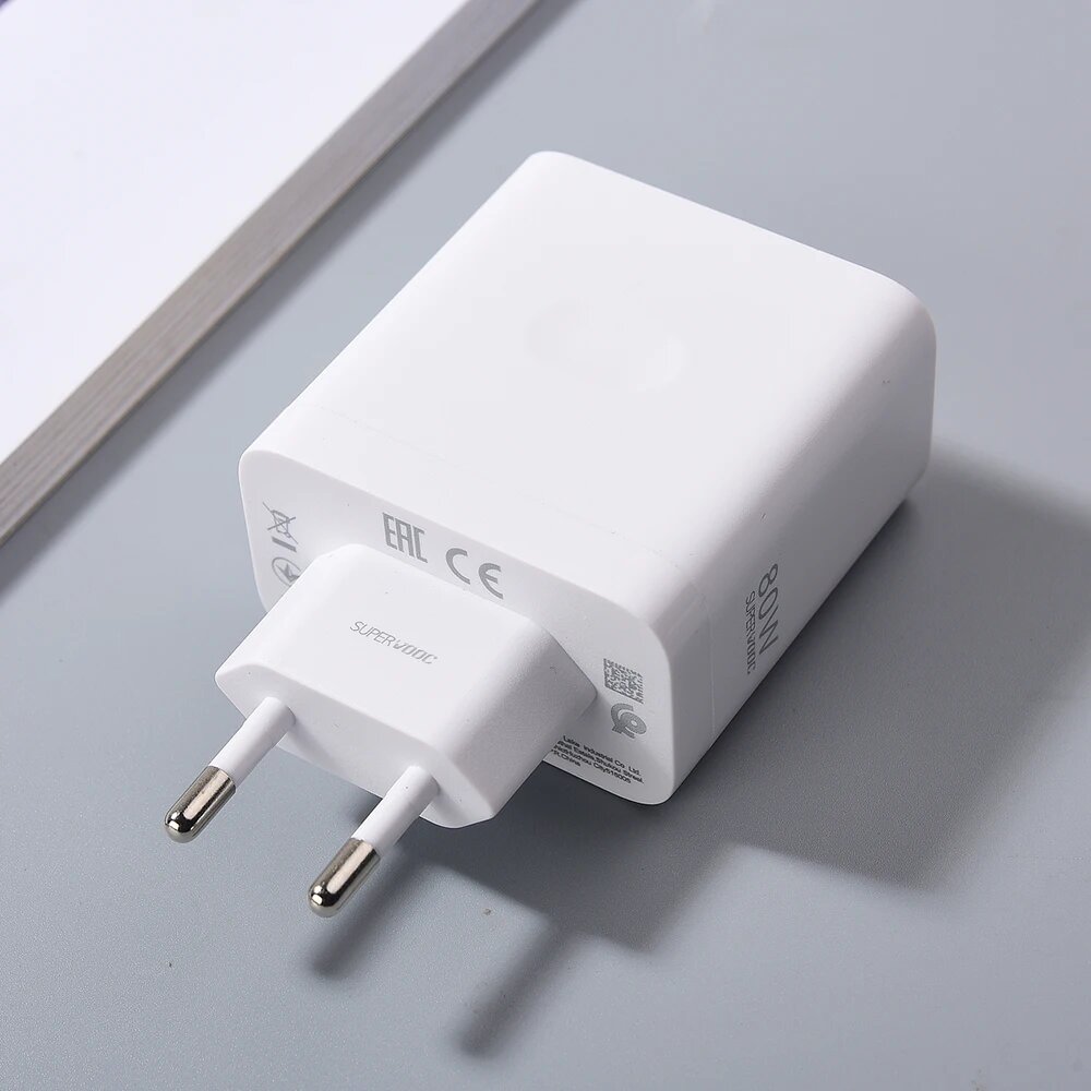 Oneplus Nord 5 80 Вт Зарядное устройство SuperVOOC Оригинальный адаптер питания для EU Plug only
