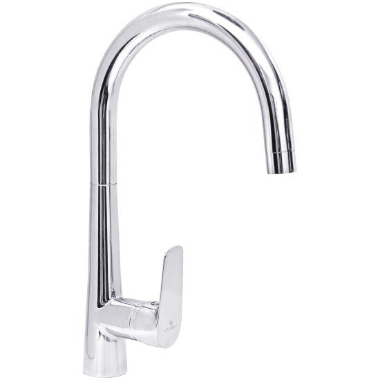 Смеситель для мойки Славен с высоким изливом, одноручный, хром, (СЛ-ОД-Г22)